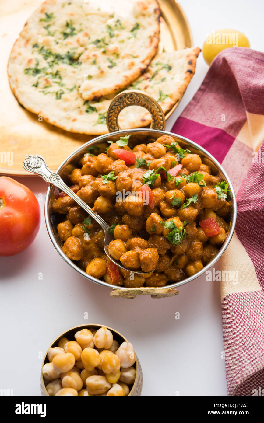 spicy chick peas curry or Chola Masala or Chana Masala or chole bhature ...