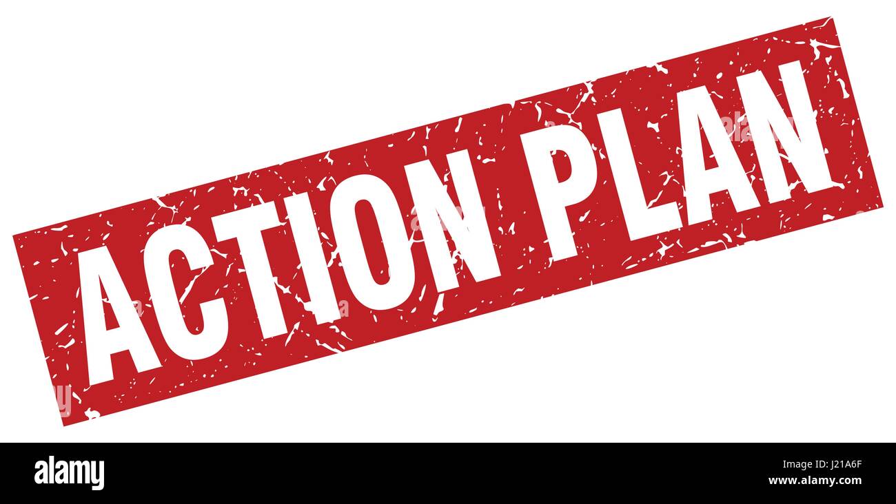 square grunge red action plan stamp Stock Vector Image & Art - Alamy