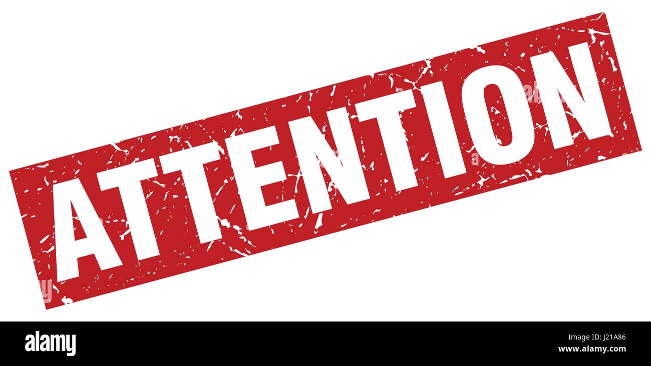 square grunge red attention stamp Stock Vector Image & Art - Alamy