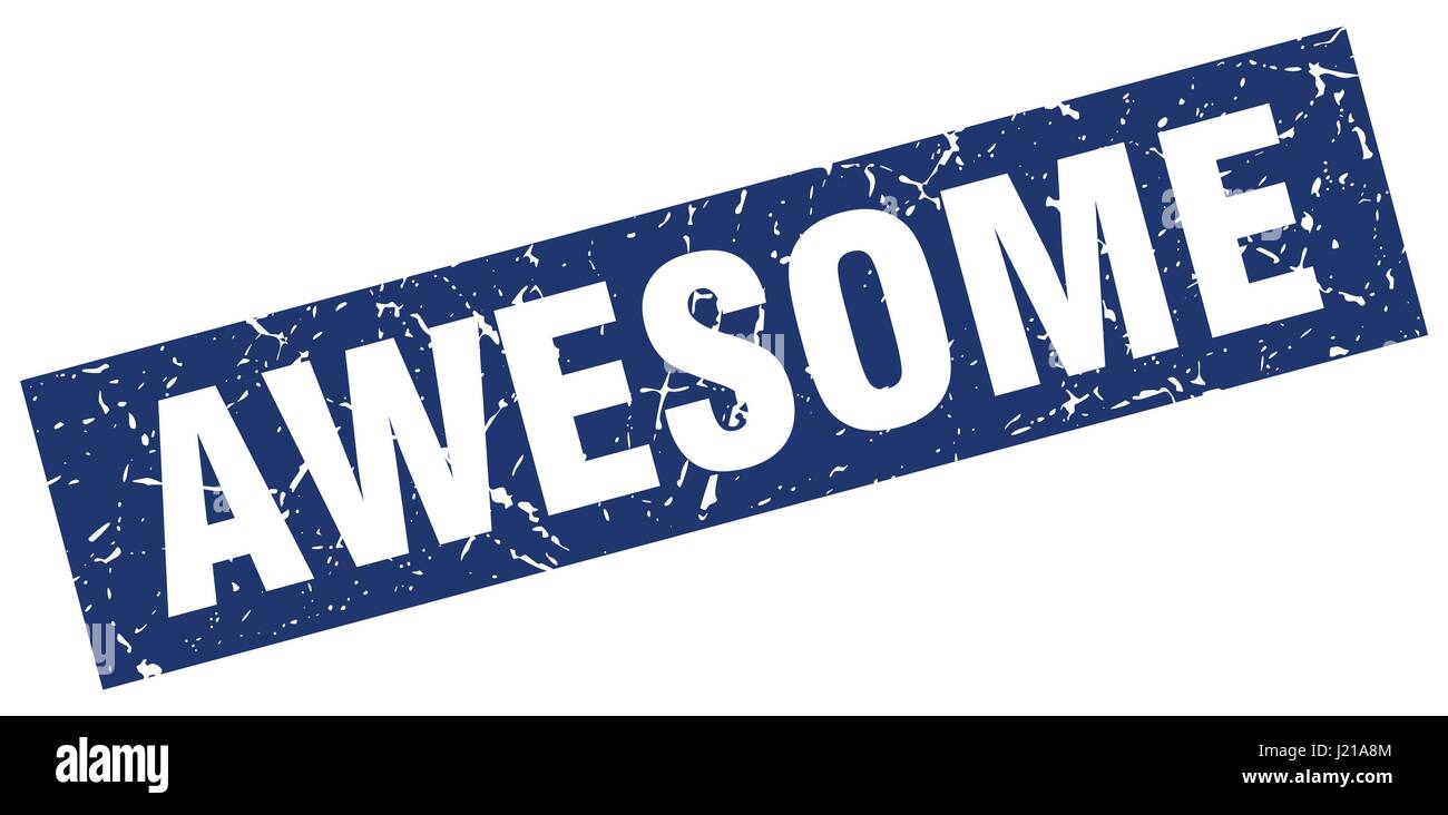 square grunge blue awesome stamp Stock Vector Image & Art - Alamy