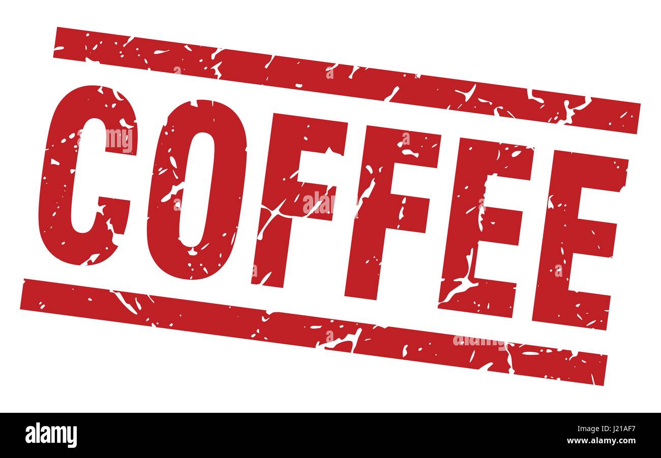 square grunge red coffee stamp Stock Vector Image & Art - Alamy
