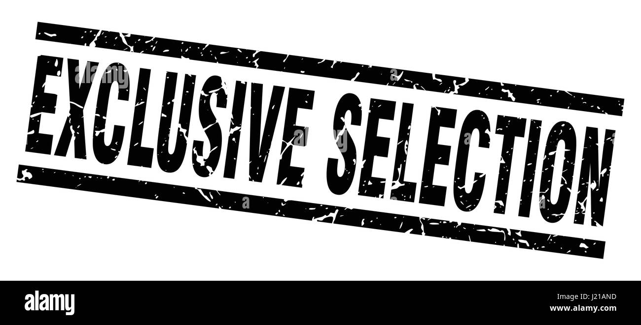 square grunge black exclusive selection stamp Stock Vector Image & Art ...