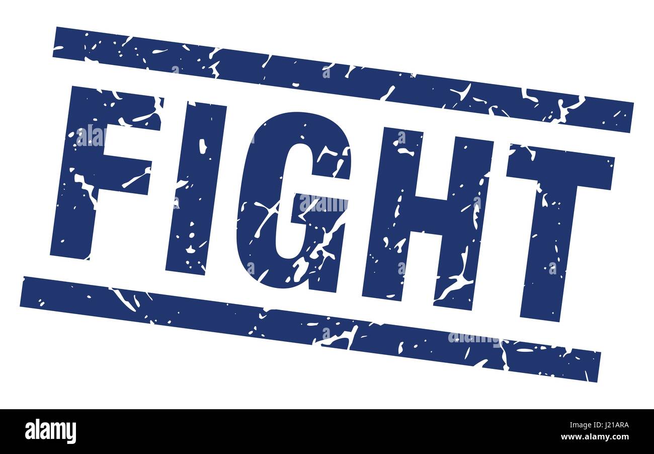 square grunge blue fight stamp Stock Vector Image & Art - Alamy