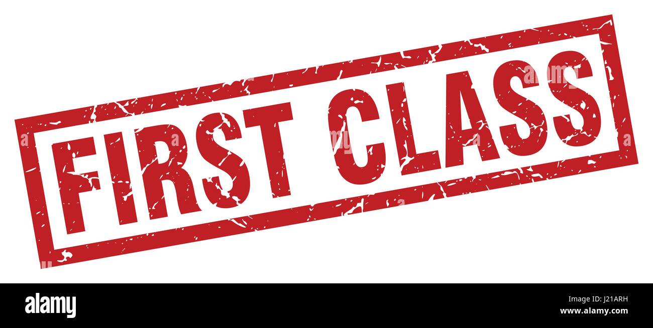 square grunge red first class stamp Stock Vector Image & Art - Alamy