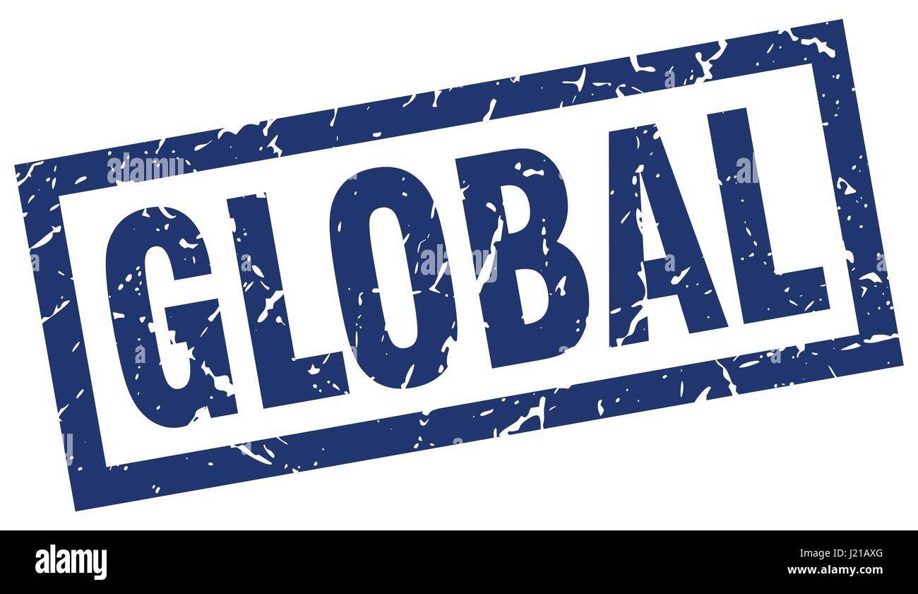 square grunge blue global stamp Stock Vector Image & Art - Alamy