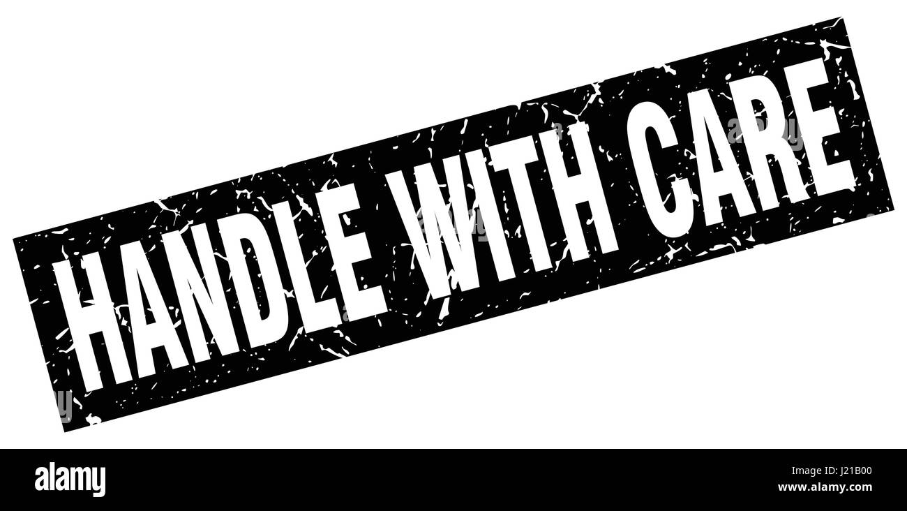 square grunge black handle with care stamp Stock Vector Image & Art - Alamy