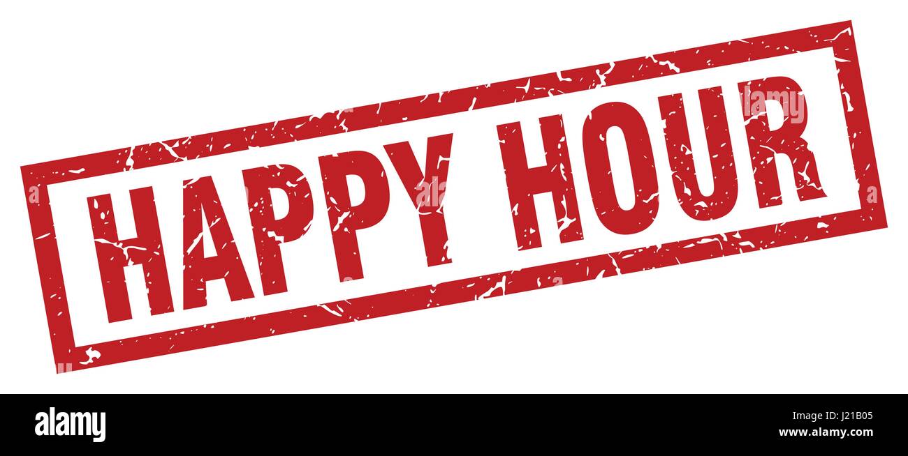 square grunge red happy hour stamp Stock Vector Image & Art - Alamy