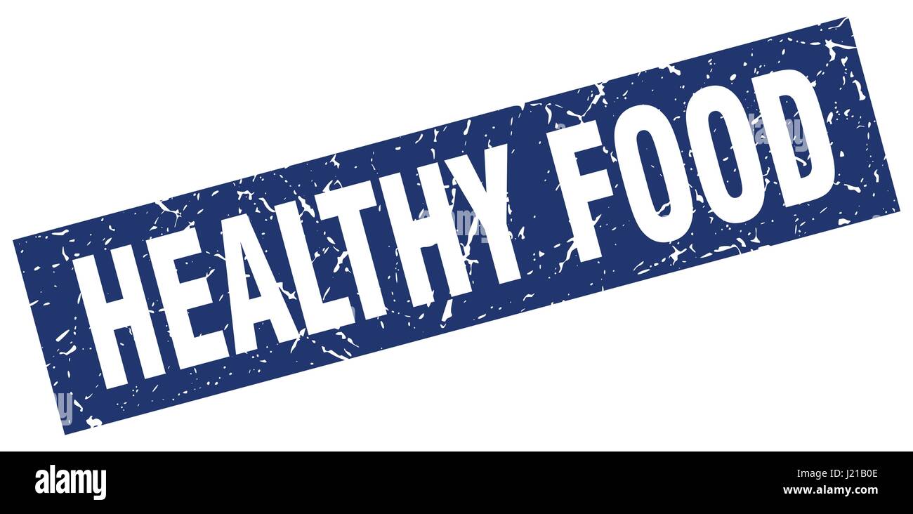 square grunge blue healthy food stamp Stock Vector Image & Art - Alamy