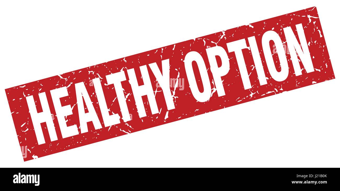 square grunge red healthy option stamp Stock Vector Image & Art - Alamy