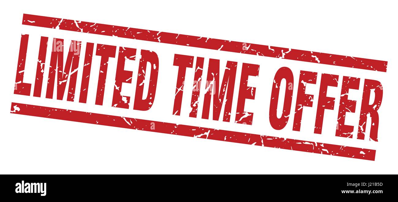 square grunge red limited time offer stamp Stock Vector Image & Art - Alamy