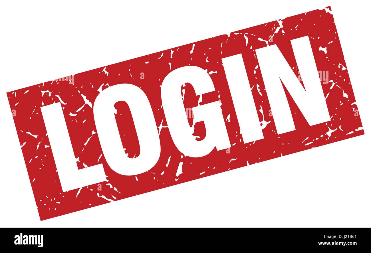 square grunge red login stamp Stock Vector Image & Art - Alamy