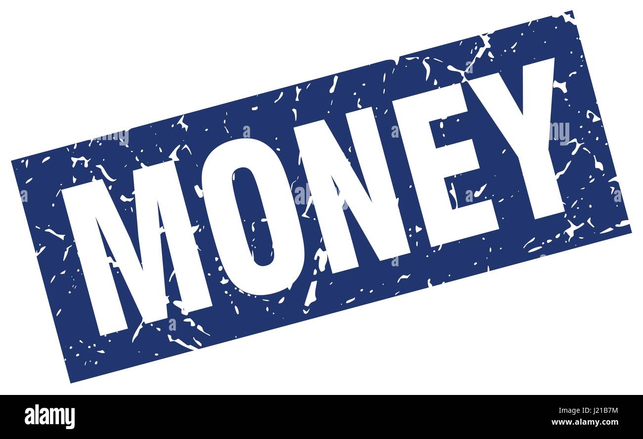 square grunge blue money stamp Stock Vector Image & Art - Alamy