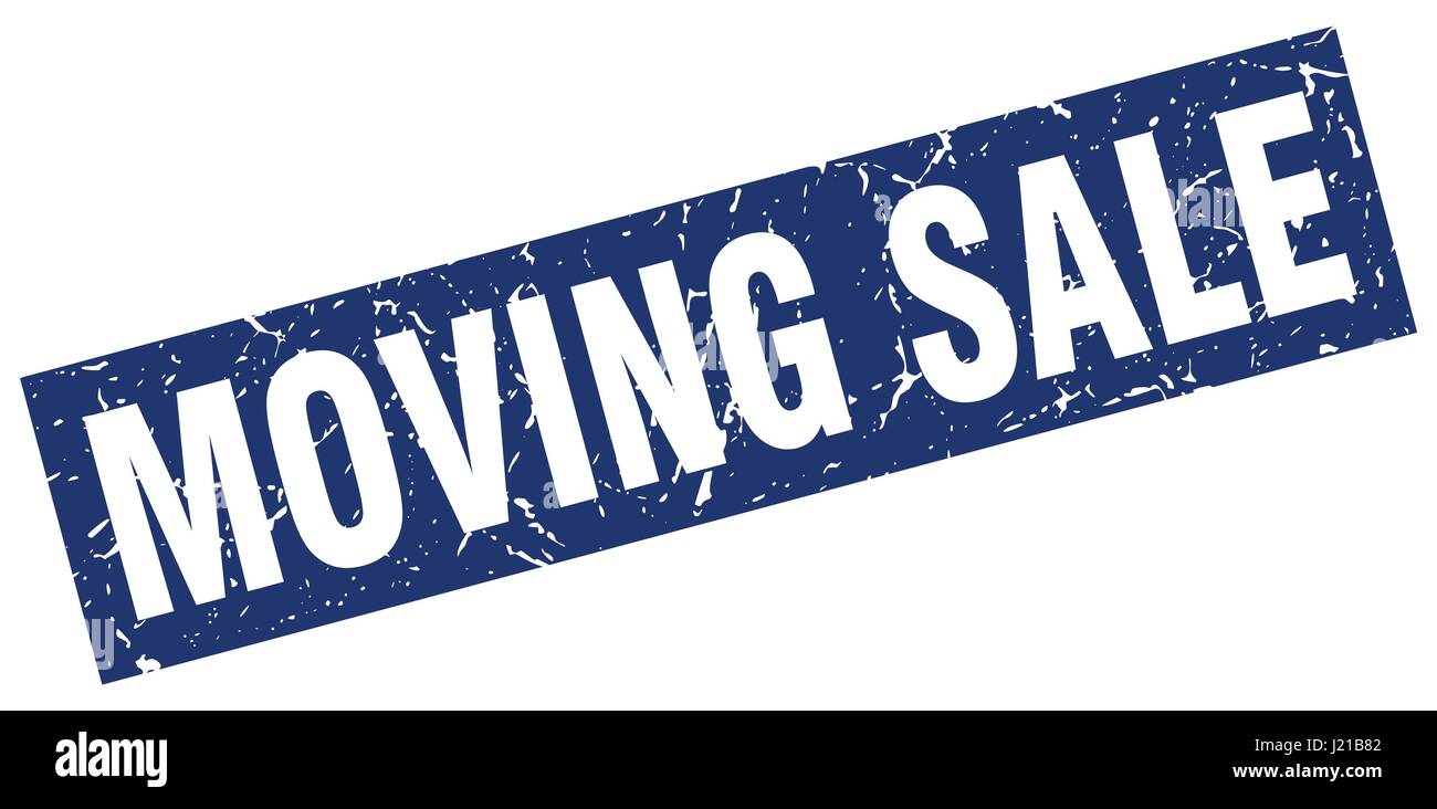 square grunge blue moving sale stamp Stock Vector Image & Art - Alamy
