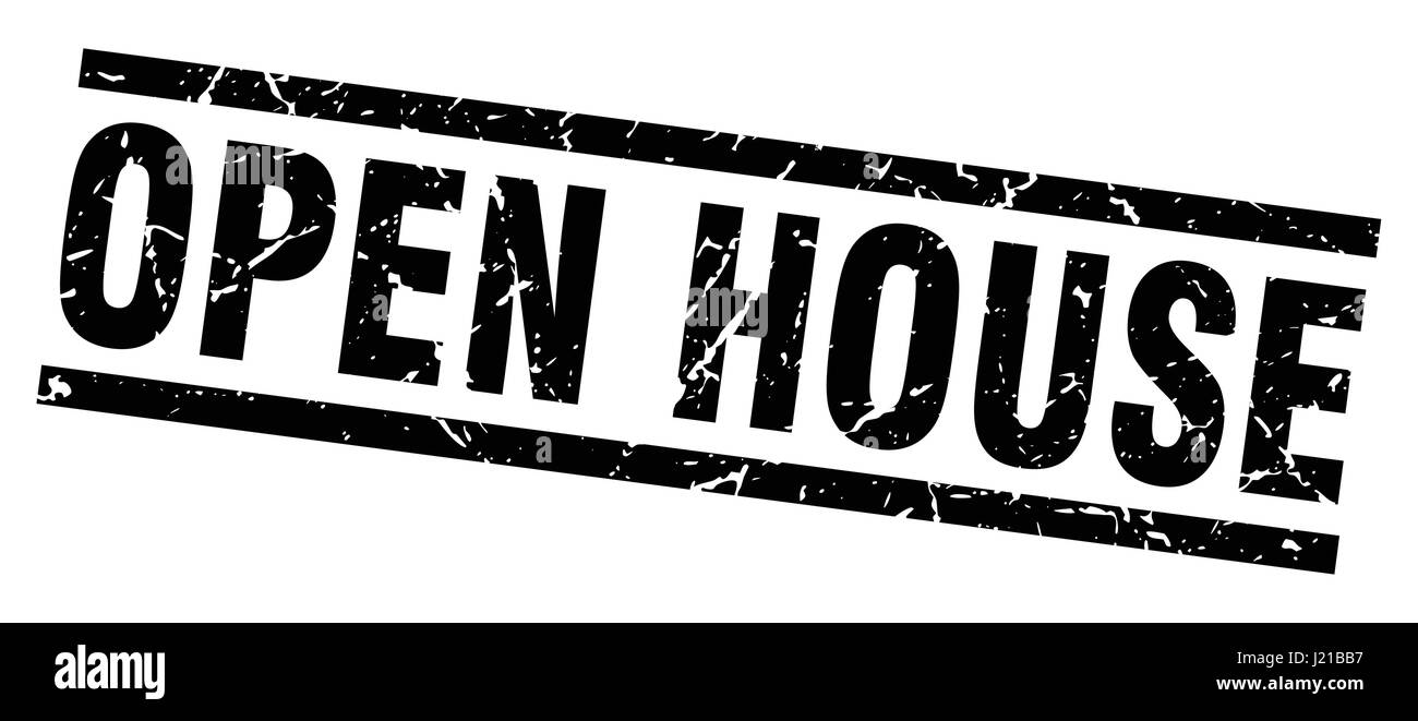 square grunge black open house stamp Stock Vector Image & Art - Alamy