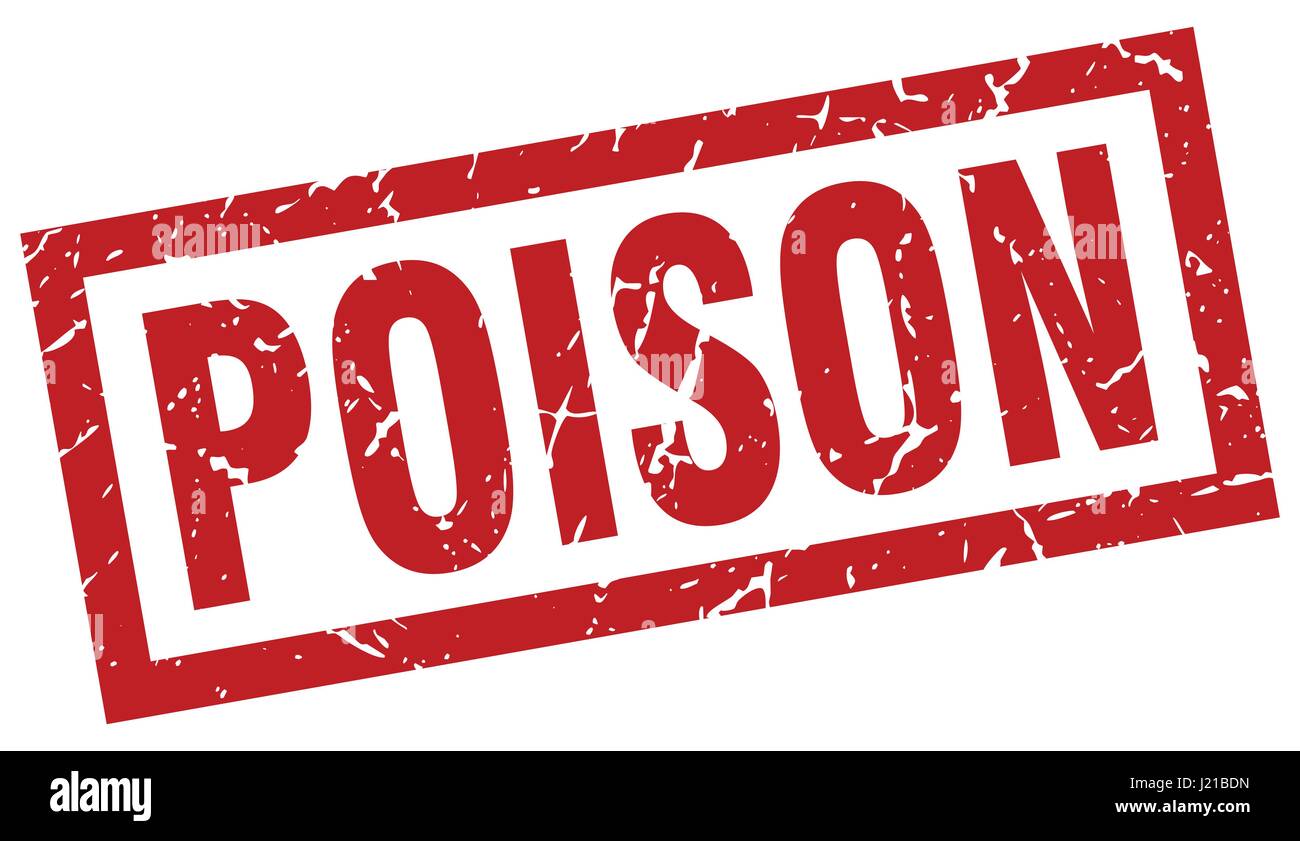 square grunge red poison stamp Stock Vector Image & Art - Alamy