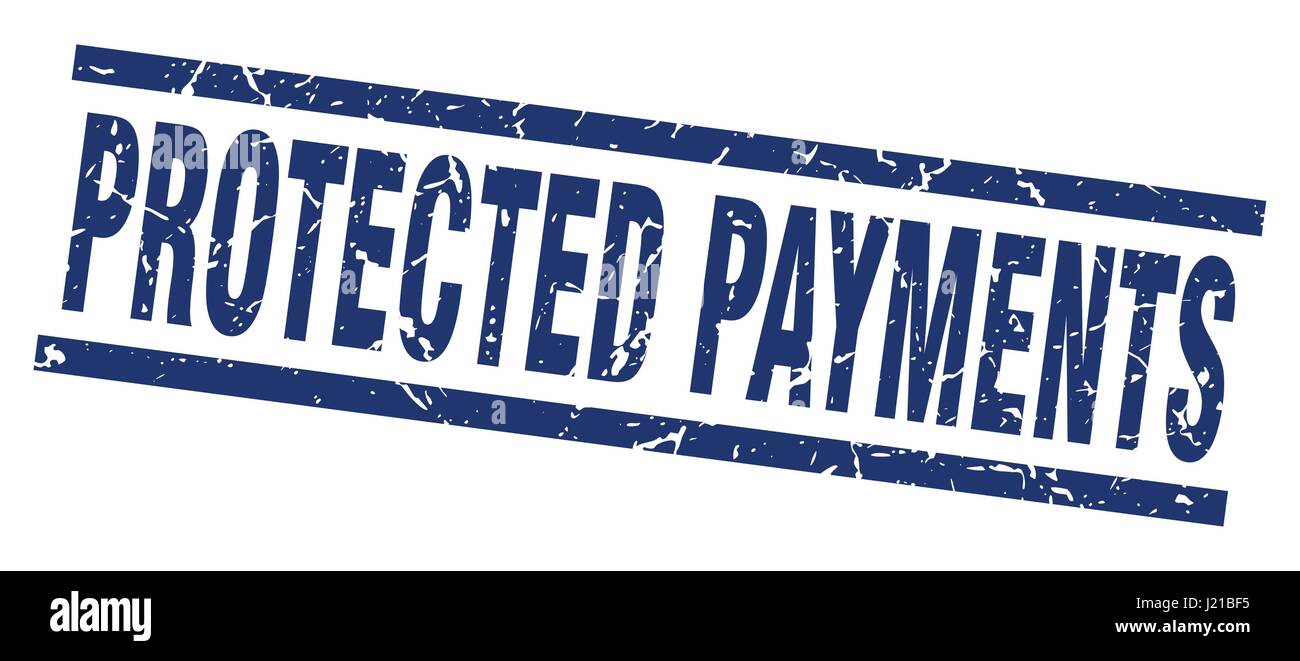 square grunge blue protected payments stamp Stock Vector Image & Art - Alamy