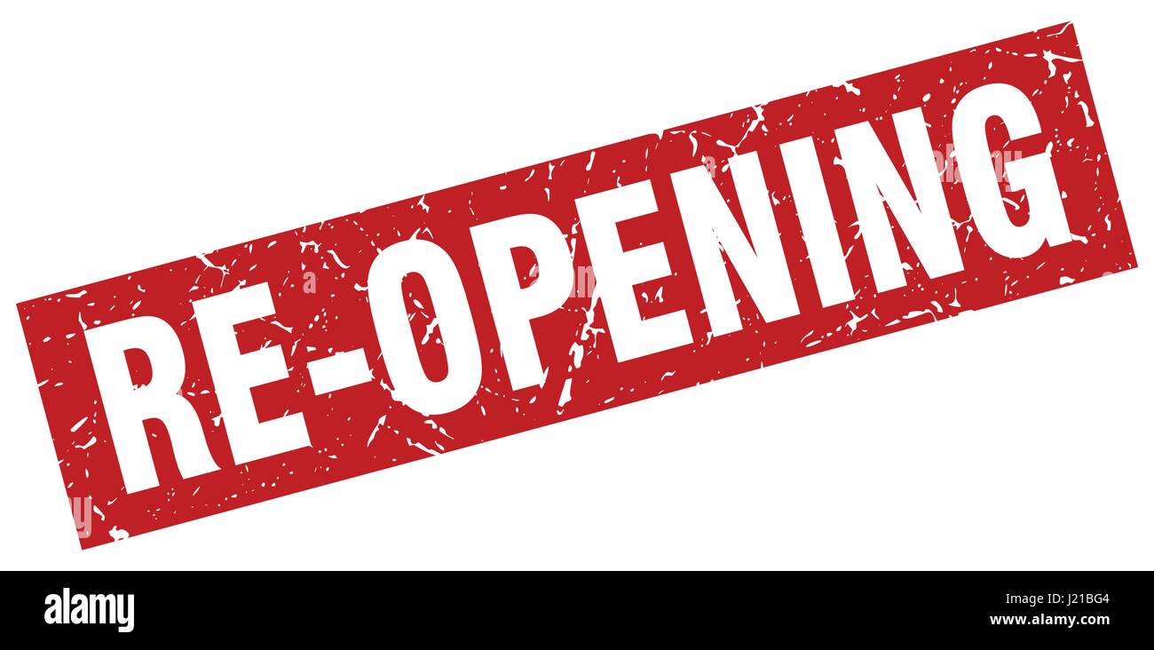 square grunge red re-opening stamp Stock Vector Image & Art - Alamy