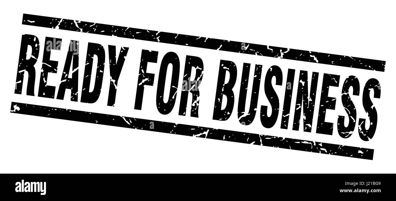 square grunge black ready for business stamp Stock Vector Image & Art ...