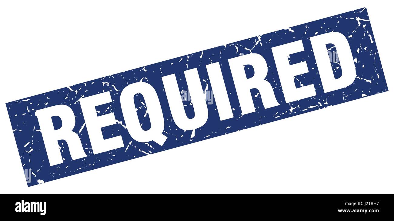 square grunge blue required stamp Stock Vector Image & Art - Alamy