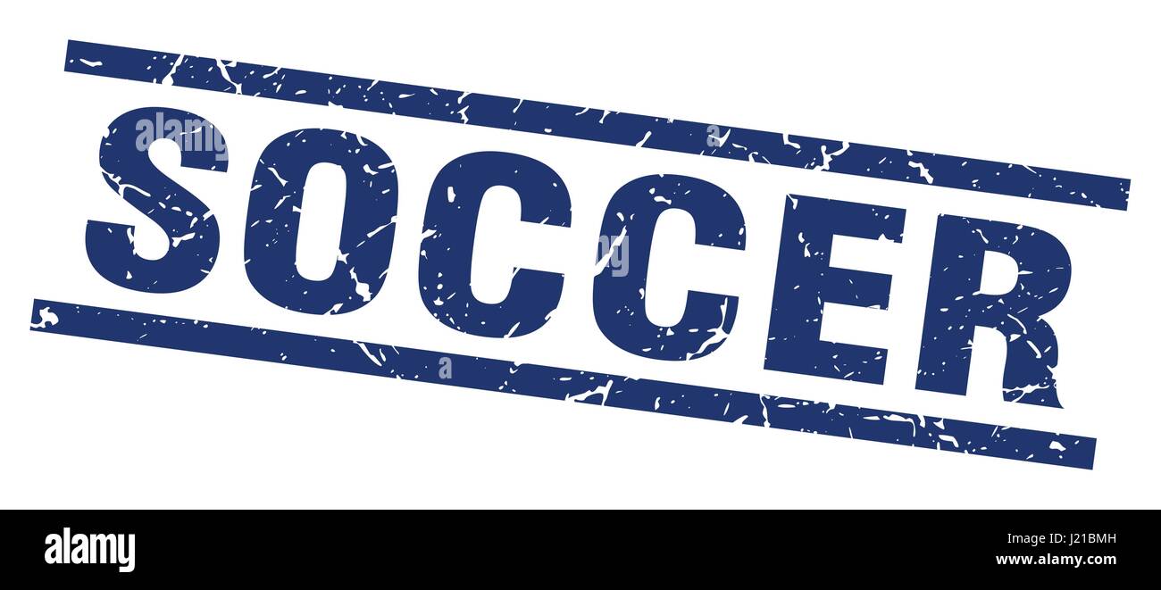square grunge blue soccer stamp Stock Vector Image & Art - Alamy