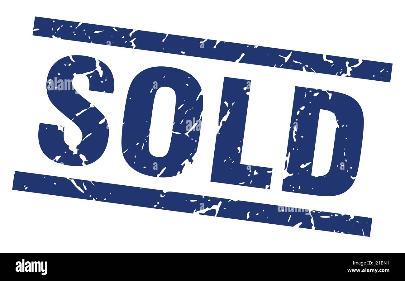 square grunge blue sold stamp Stock Vector Image & Art - Alamy