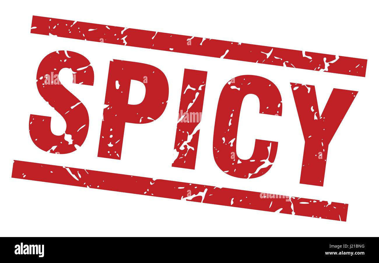 square grunge red spicy stamp Stock Vector Image & Art - Alamy