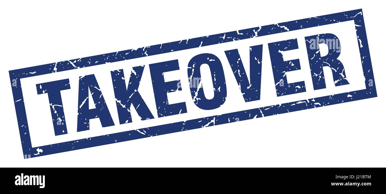 square grunge blue takeover stamp Stock Vector Image & Art - Alamy