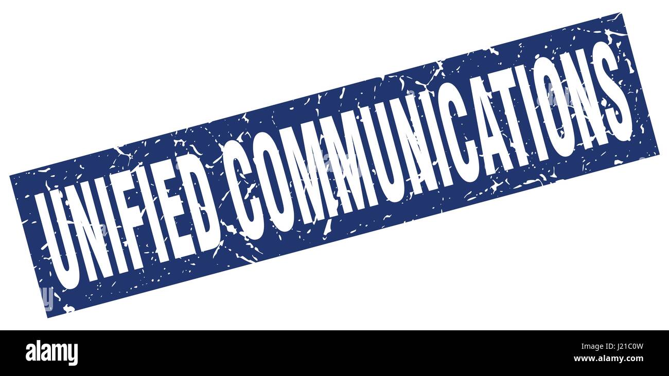 square grunge blue unified communications stamp Stock Vector Image ...