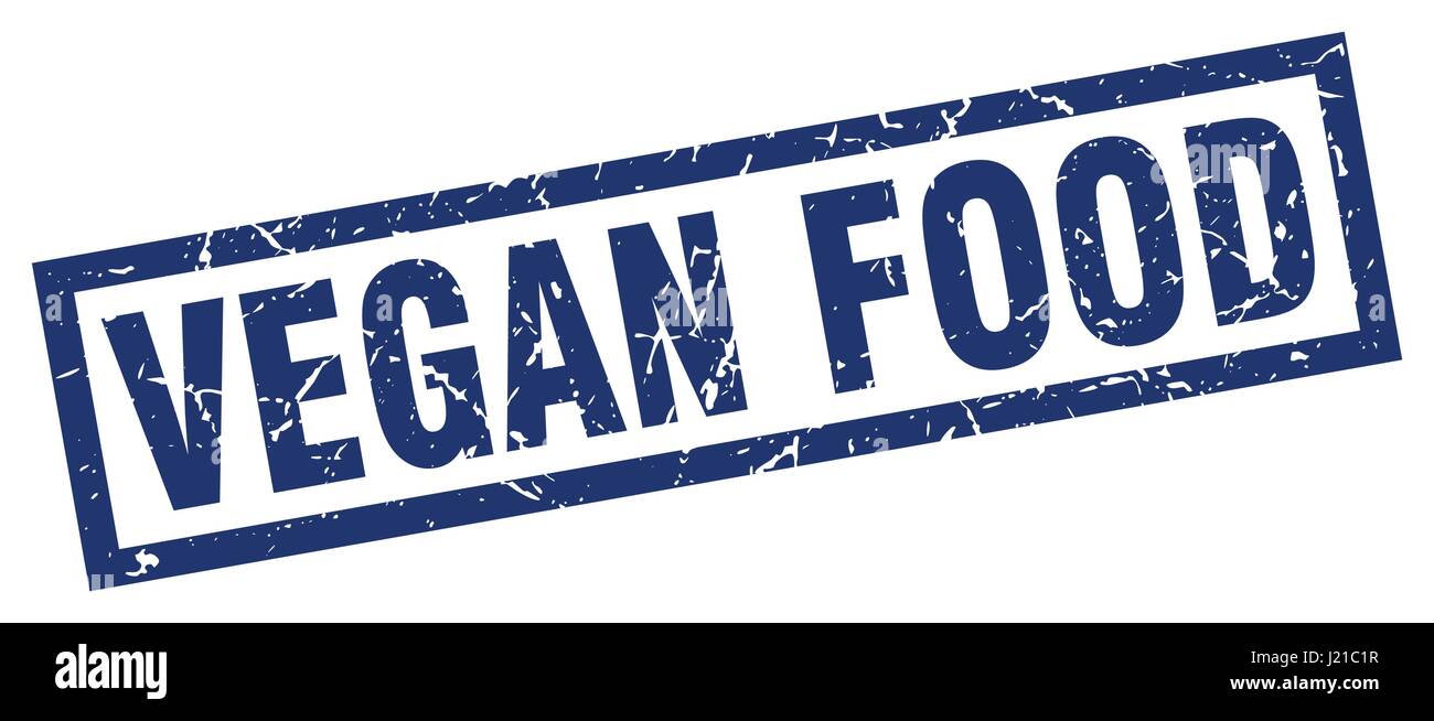 square grunge blue vegan food stamp Stock Vector Image & Art - Alamy