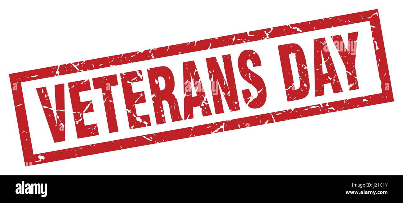 square grunge red veterans day stamp Stock Vector Image & Art - Alamy