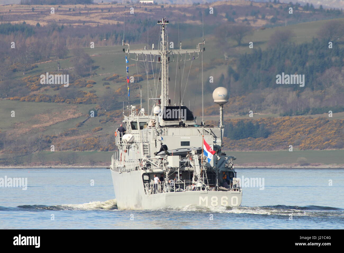 HNLMS Schiedam (M860), an Alkmaar-class minehunter of the Royal ...