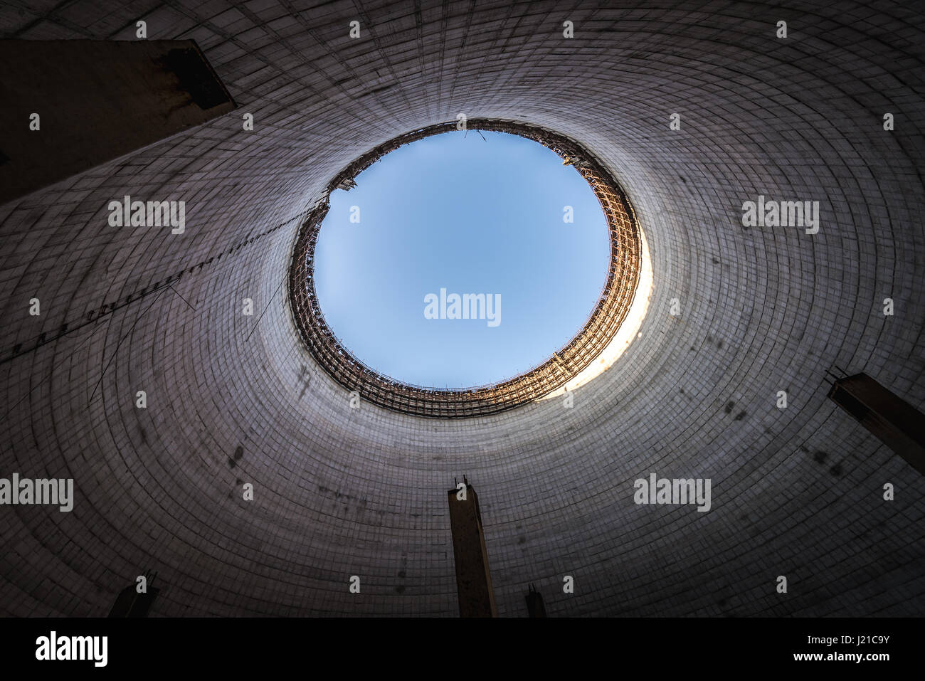 Inside the cooling tower of Chernobyl Nuclear Power Plant in Zone of ...