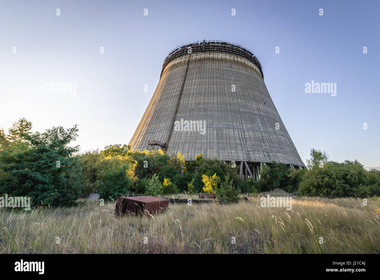 Cooling tower of Chernobyl Nuclear Power Plant in Zone of Alienation ...