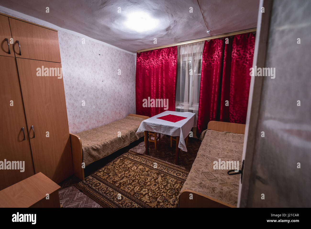 Hotel room in Chernobyl town, Chernobyl Nuclear Power Plant Zone of ...