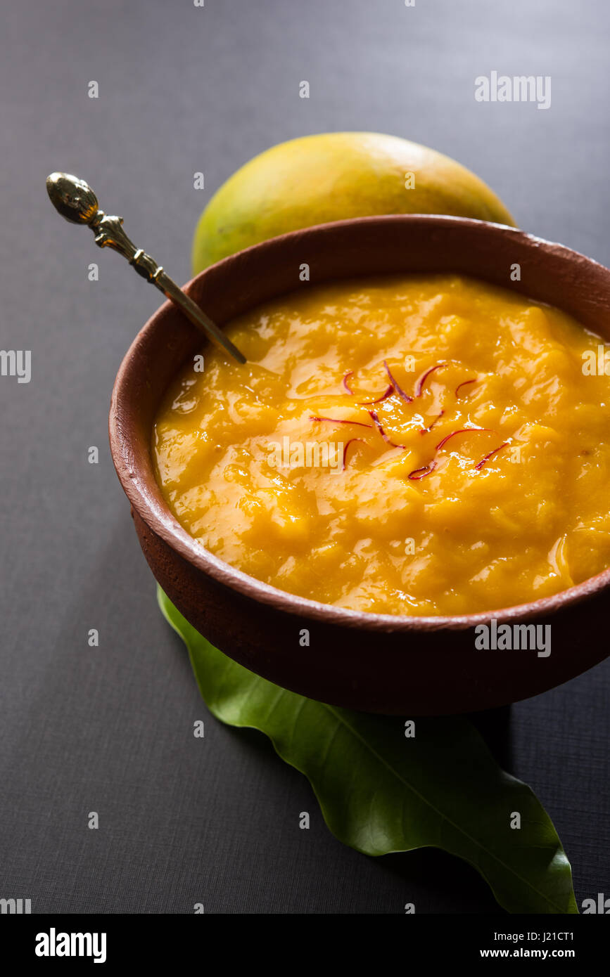 alphonso mango pulp or hapus aam ras or amba ras in marathi, selective ...