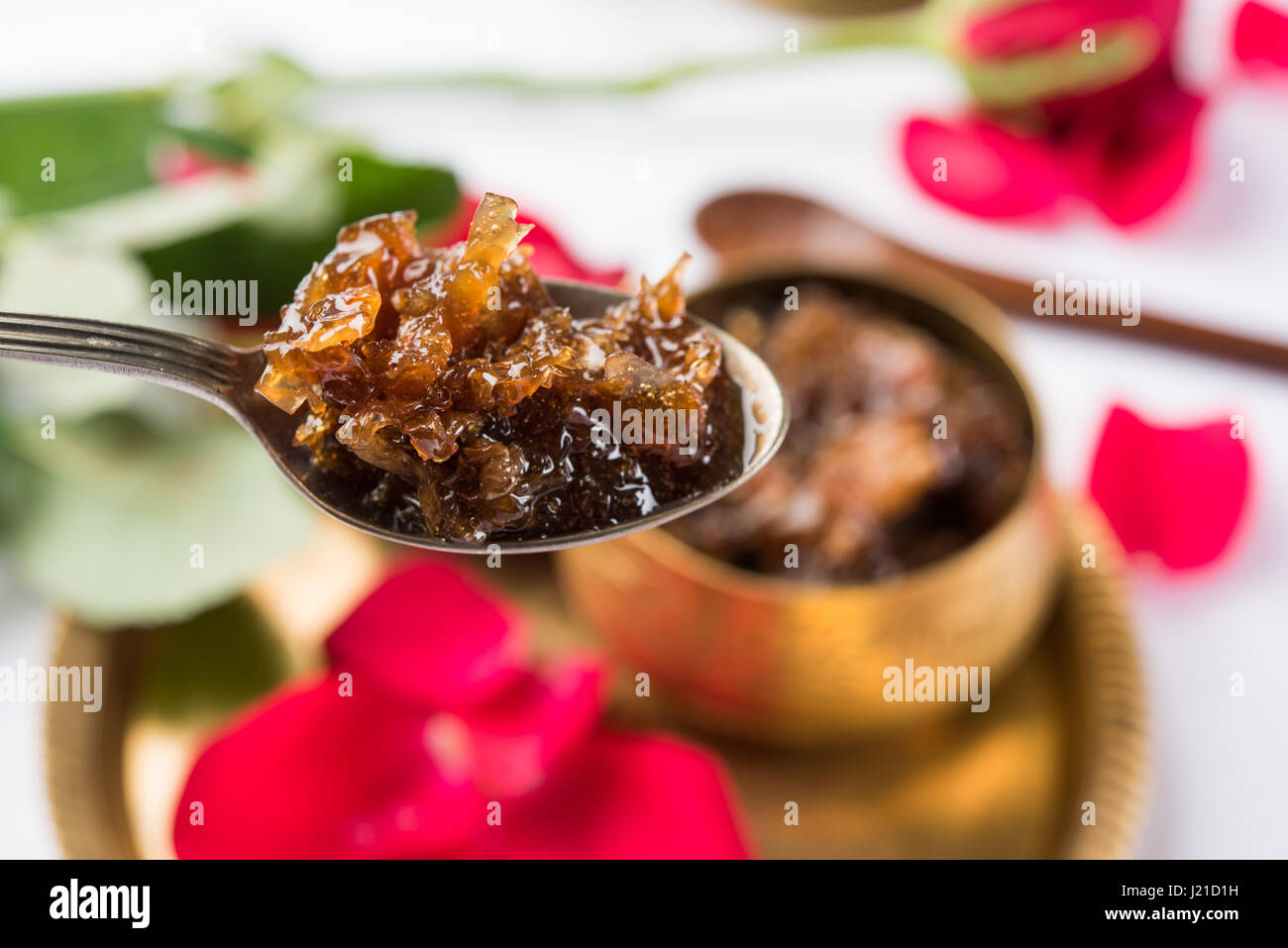 Gulkand, also known as Gulqand, is a sweet preserve of rose petals ...