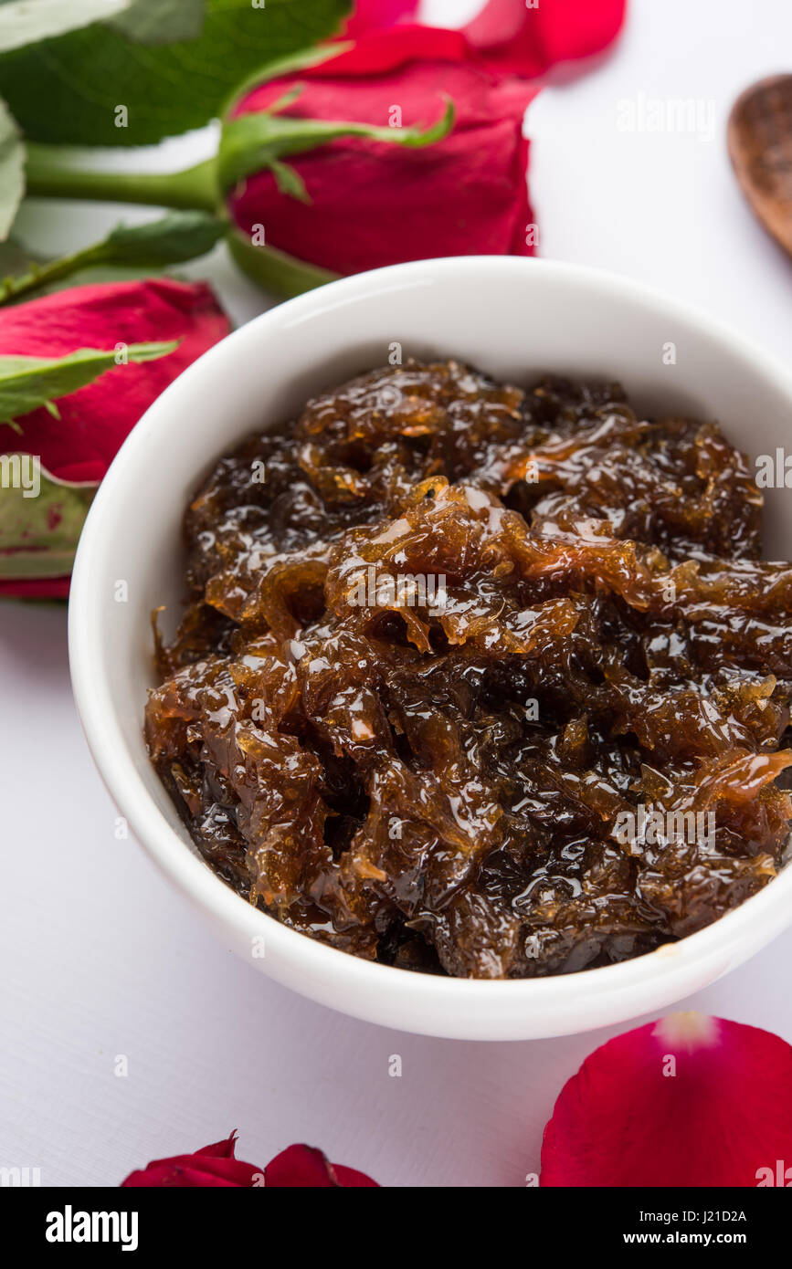 Gulkand, also known as Gulqand, is a sweet preserve of rose petals ...