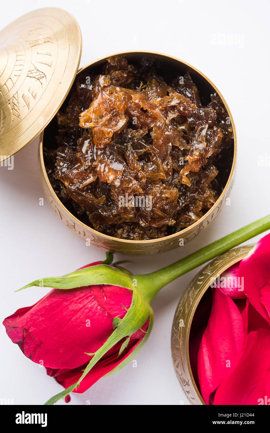 Gulkand, also known as Gulqand, is a sweet preserve of rose petals ...