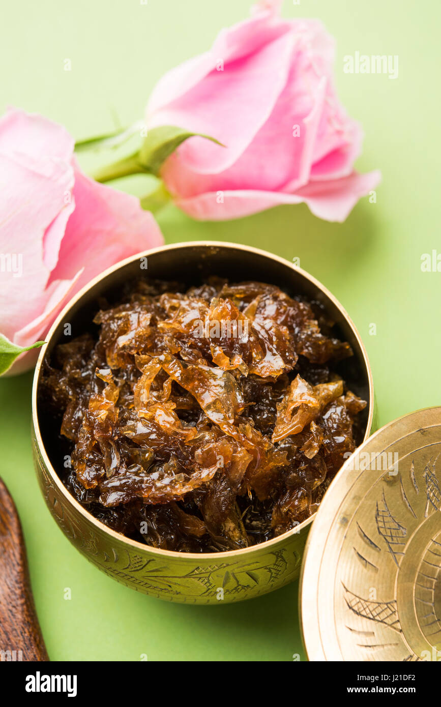 Gulkand, also known as Gulqand, is a sweet preserve of rose petals ...