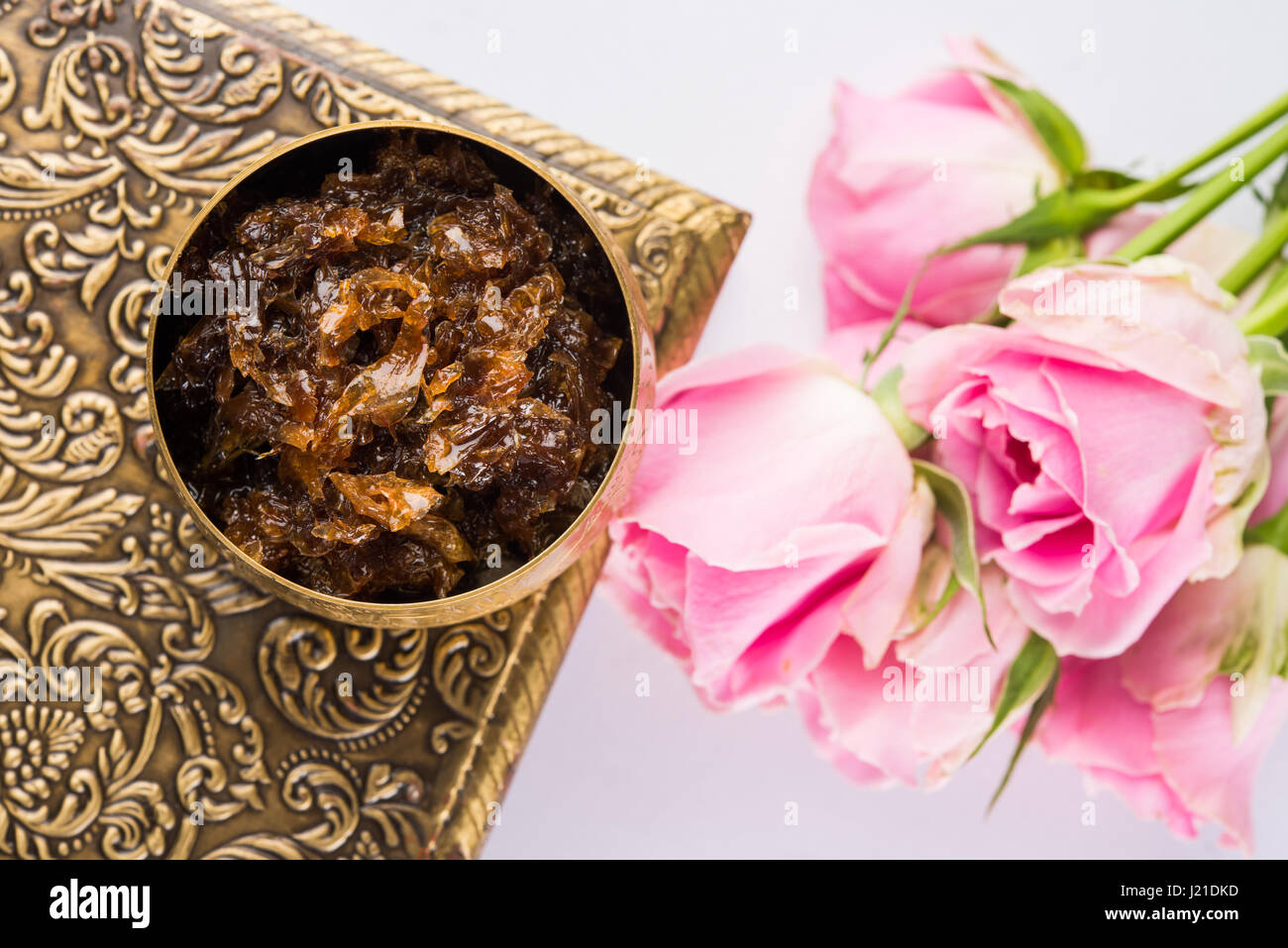 Gulkand, also known as Gulqand, is a sweet preserve of rose petals ...