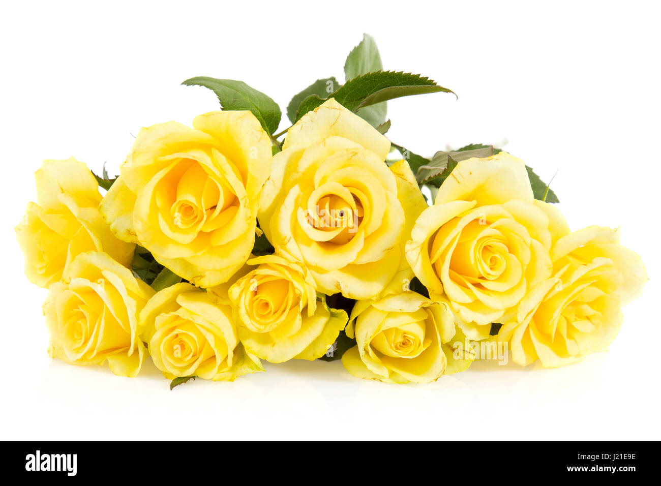 Yellow roses bouquet isolated on white background Stock Photo - Alamy