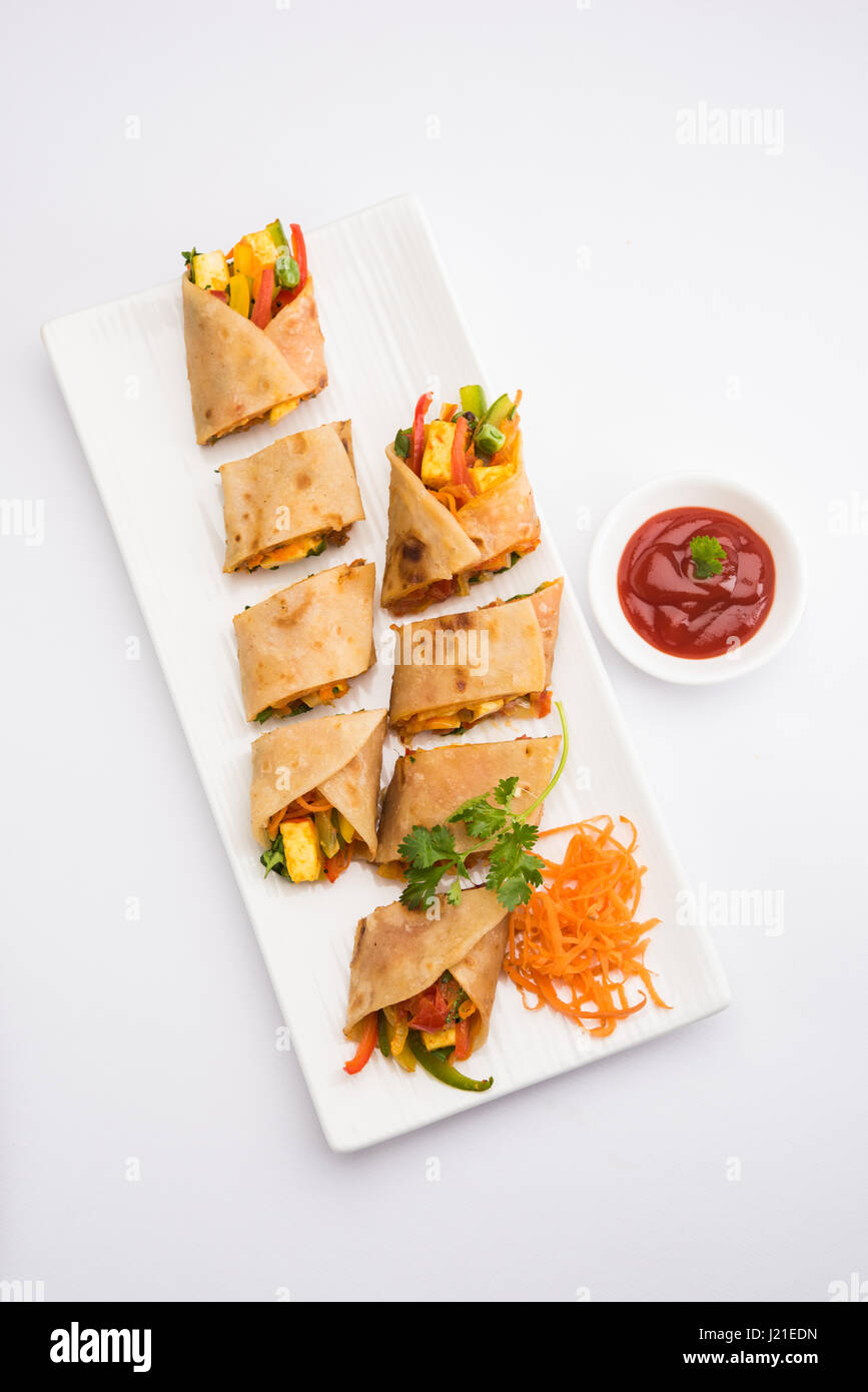 Indian paneer rolls hi-res stock photography and images - Alamy