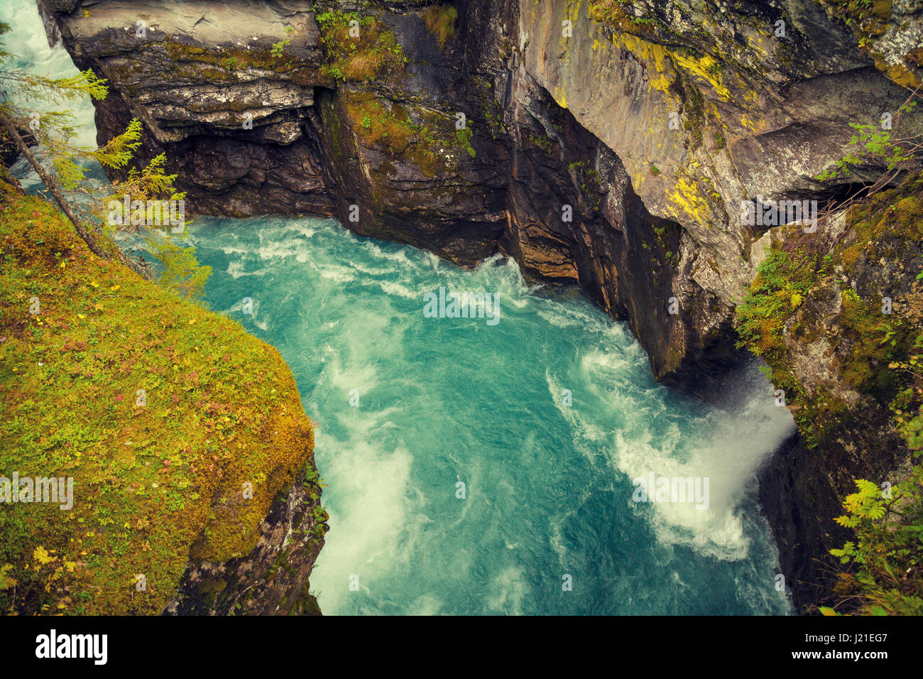 Landscape with canyon and mountain river. Nature Norway Stock Photo - Alamy