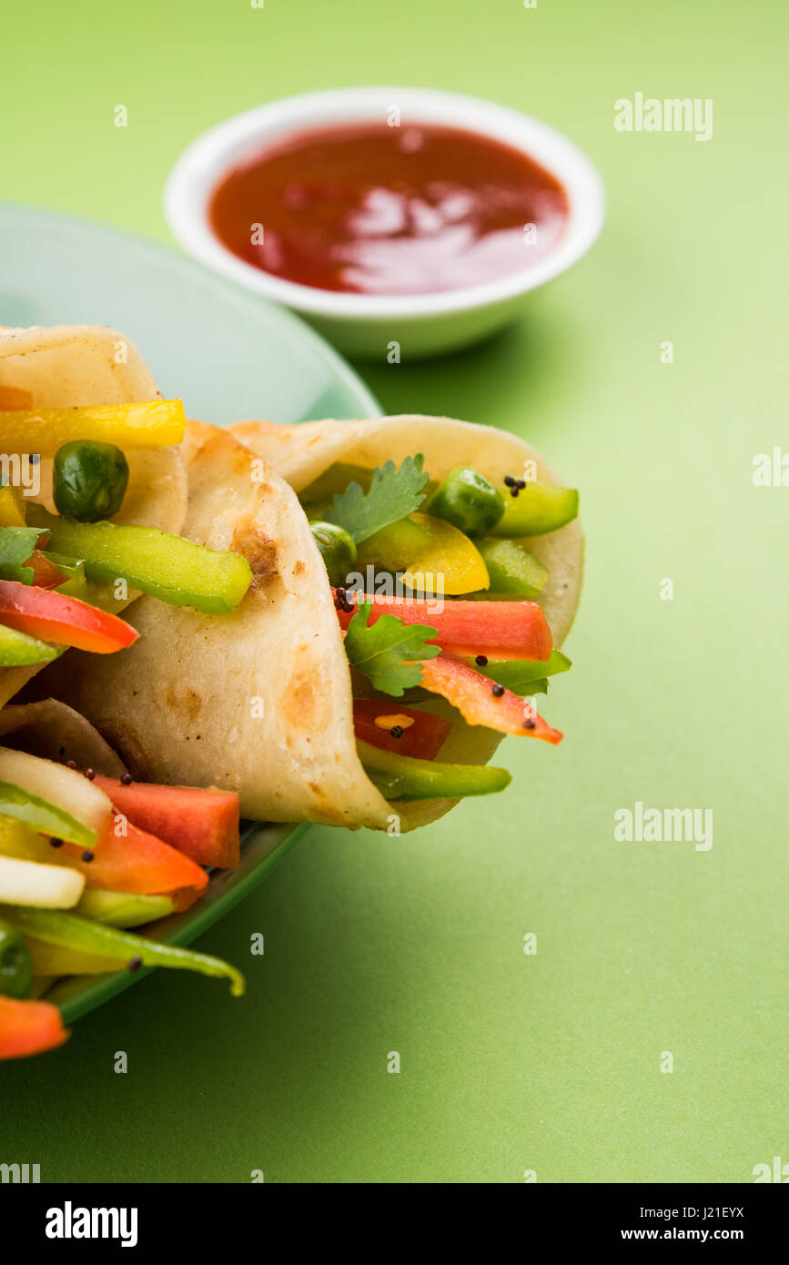 Indian paneer rolls hi-res stock photography and images - Alamy