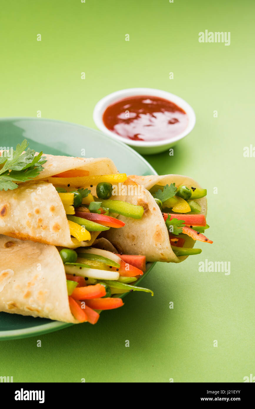 Indian paneer rolls hi-res stock photography and images - Alamy