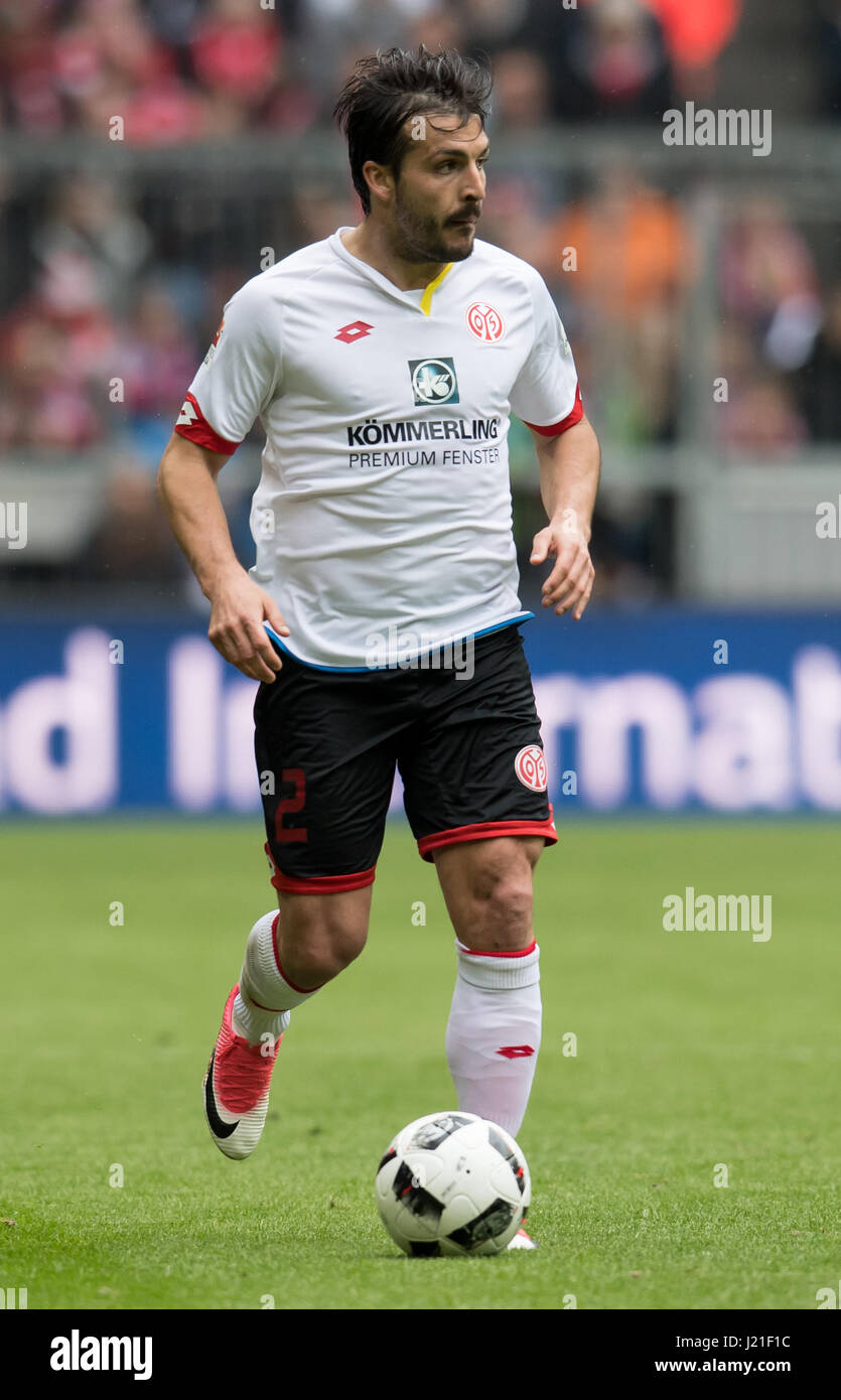 Munich, Germany. 22nd Apr, 2017. Mainz' Giulio Donati in action during ...