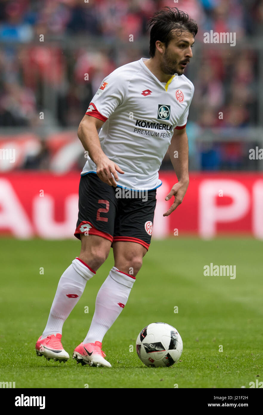 Munich, Germany. 22nd Apr, 2017. Mainz' Giulio Donati in action during ...