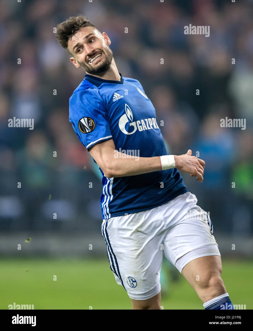 Gelsenkirchen, Germany. 20th Apr, 2017. Schalke's Daniel Caligiuri seen ...