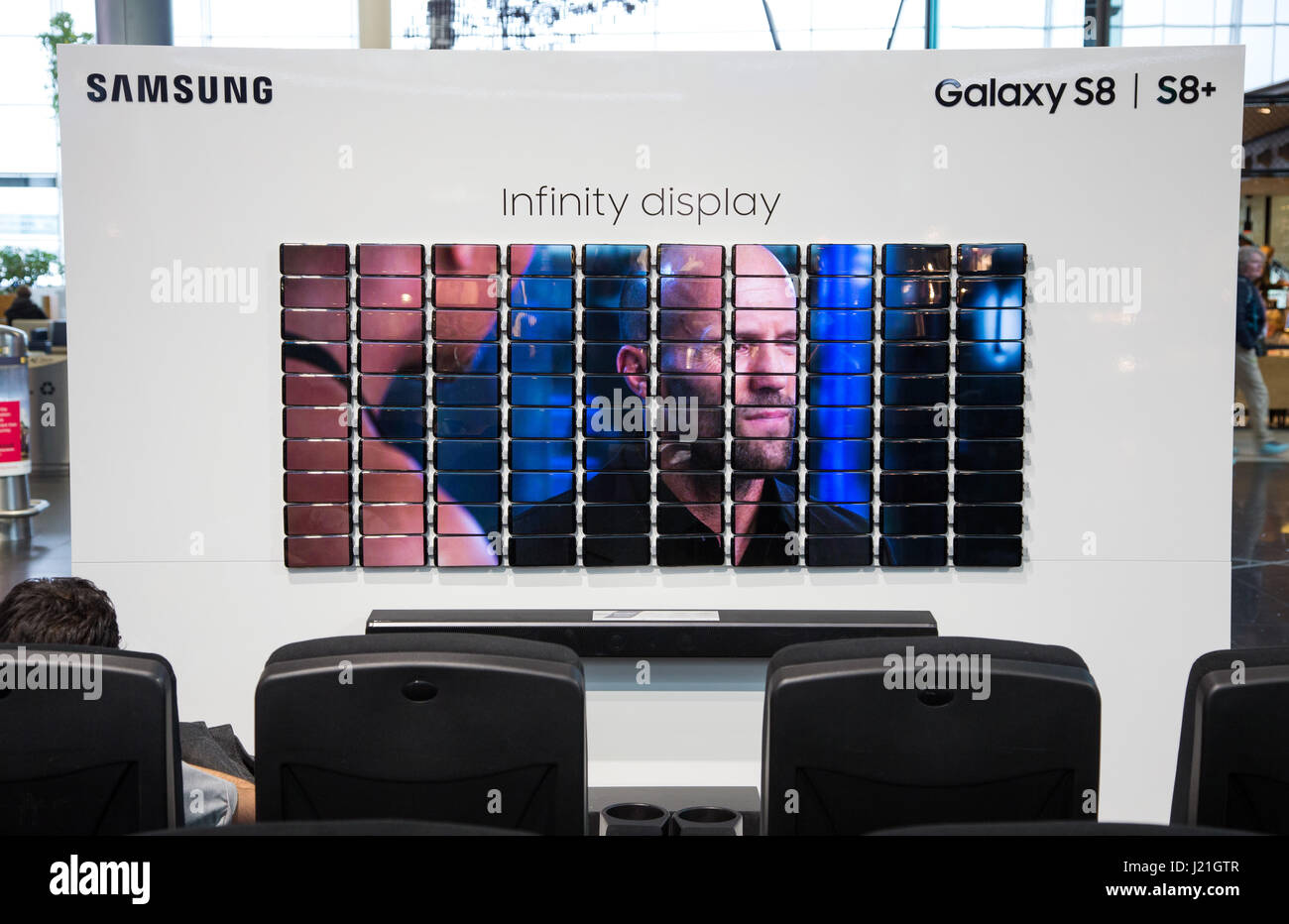 Amsterdam, Netherlands. 21st Apr, 2017. Advertisement for the Samsung ...