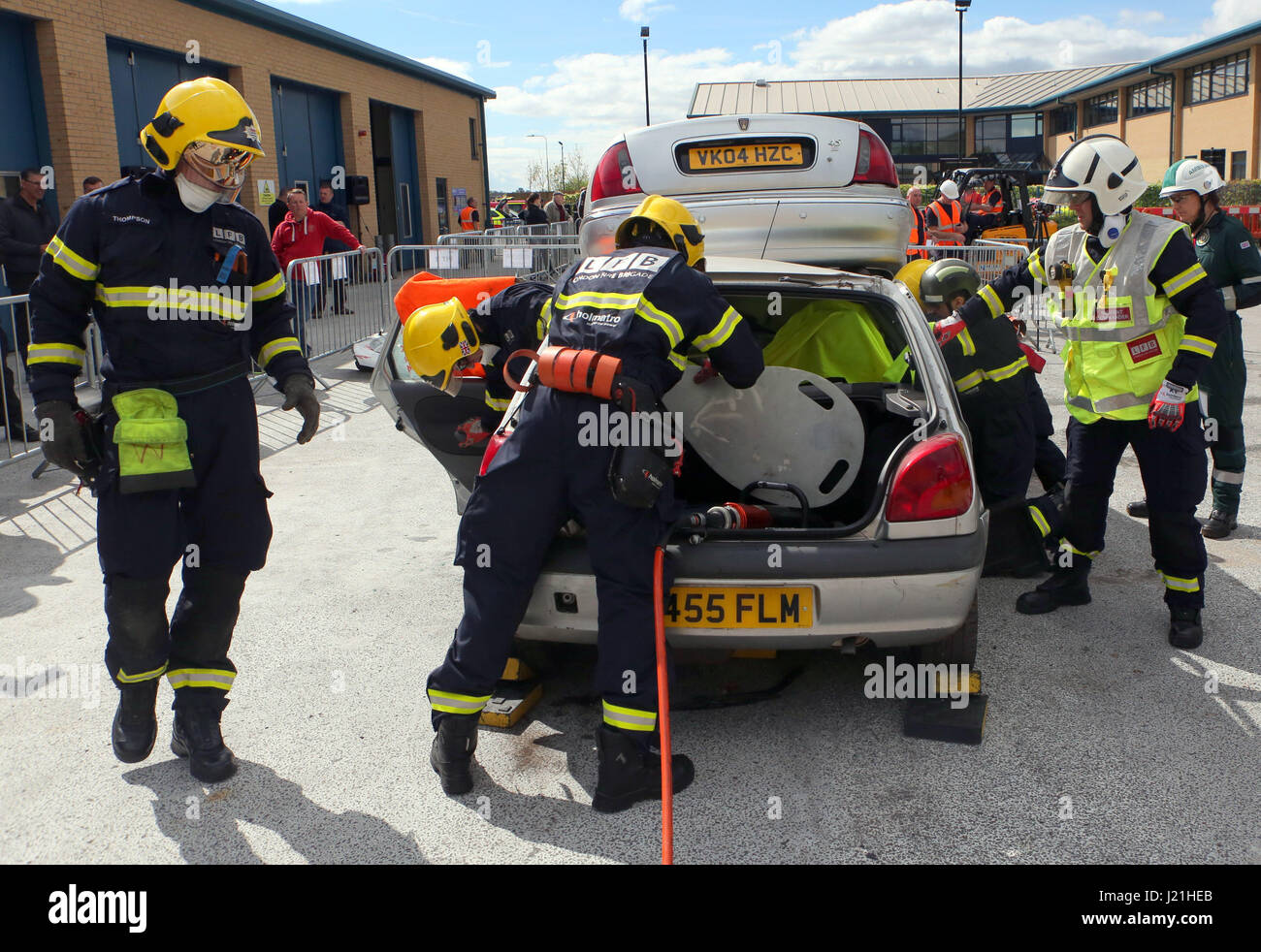 Cardiff, Wales, UK. 22nd April, 2017. Emergency and rescue services had ...